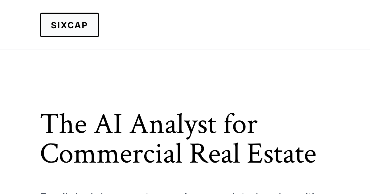 Sixcap - Institutional-Grade Multifamily Analysis